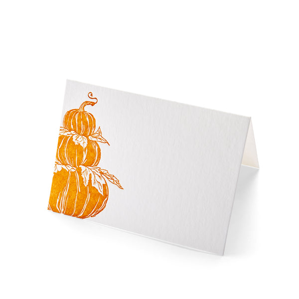 Folded Place Cards | Pumpkin – Color Box Letterpress