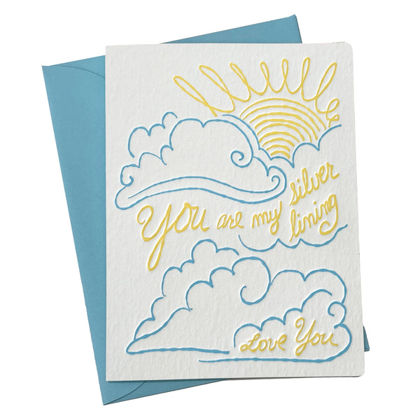 Silver Lining | Love | Letterpress Greeting Card – Color Box Letterpress