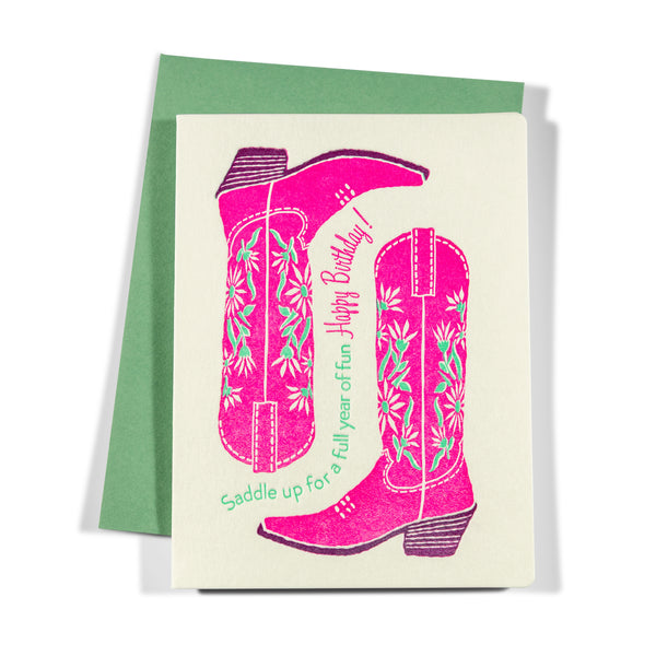 Saddle Up Boots | Birthday | Letterpress Greeting Card – Color Box ...